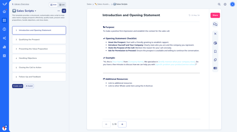 The Ultimate Sales Script Template - Whale